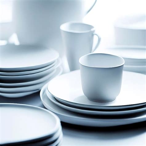 Premium Ai Image White Modern Dishware