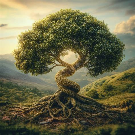 The Intertwining Branches And Roots Of A Vibrant Tree Illustrate The
