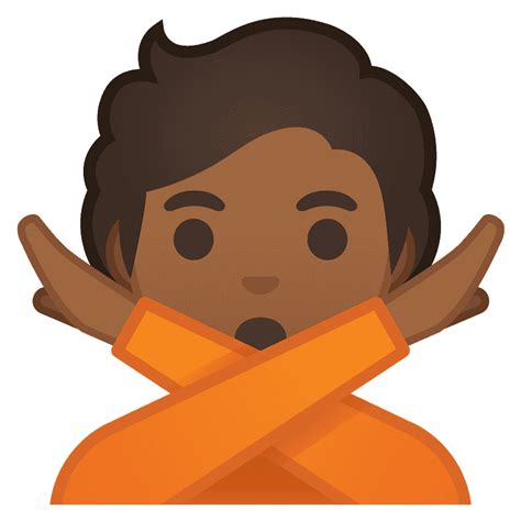 진한 갈색 피부 안된다는 제스처를 하는 사람 의 무료 벡터 이모티콘