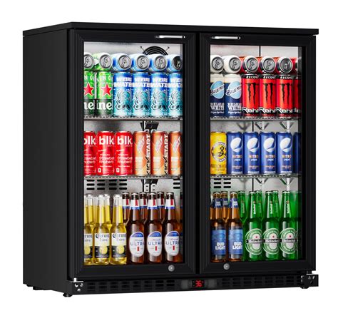 Ecevt 36 W Back Bar Cooler Under Counter Beverage Refrigerator 2 Glass