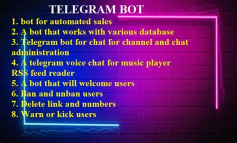 do a professional telegram bot by ernardroy fiverr