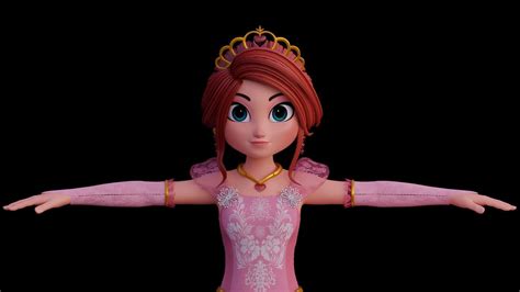 Disney Style Princess Fully Rigged 3d Model Rigged Cgtrader