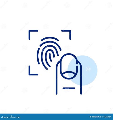 Fingerprint Recognition Scanner Pixel Perfect Editable Stroke Icon Stock Vector Illustration