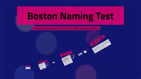 Boston Naming Test By Andréane Cormier On Prezi