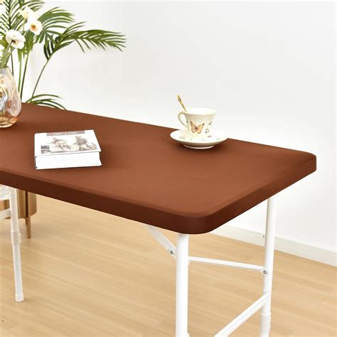 Monibana Fitted Elastic Tablecloths For 4ft Rectangle Tables Spandex Stretch