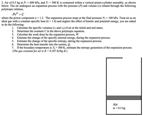 Solved Air Of Kg At P KPa And T K Is Chegg