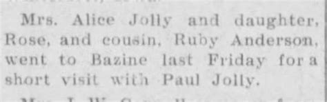 Mary Alice Jolly Rose Jolly Ruby Anderson Visit Paul Jolly