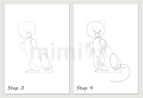 Cat Drawing Step By Step Tutorial Mimi Panda