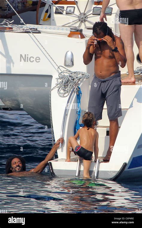 Yannick Noah And Son Joalukas Former Tennis Star Yannick Noah Holidaying On His Yacht With