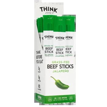 Think Jerky Grass Fed Beef Sticks Jalapeno 1 Oz 20 Ct Costco