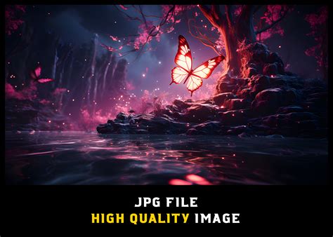 Beautiful Pink Butterfly In The Forest Graphic By Wodexz · Creative Fabrica