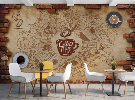 Coffee Time Cafe Wallpaper Chic And Trendy Wall Decor Peel And Stick