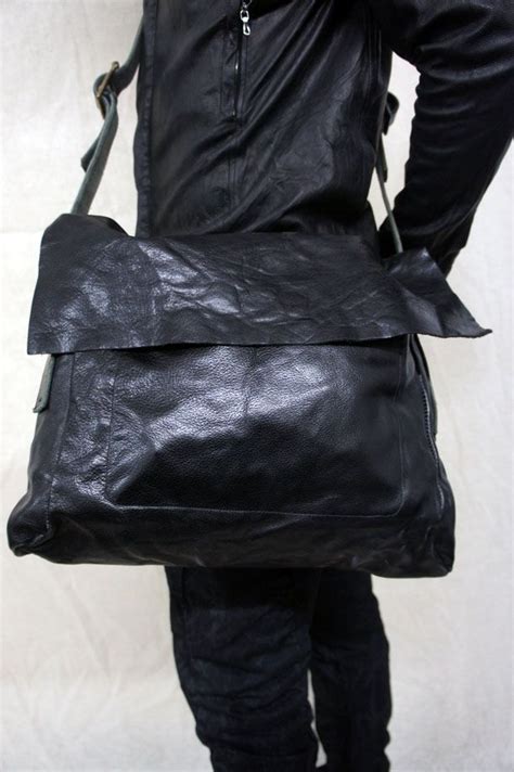 Zam Barrett Buffalo Leather Polis Bag Black Military Style Bags
