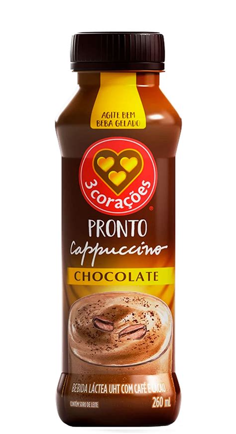 Bebida Láctea 3 Corações Sabor Cappuccino E Chocolate 260ml