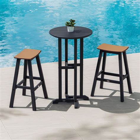 Polywood Long Beach 3 Piece Outdoor Patio Bistro Set Costco