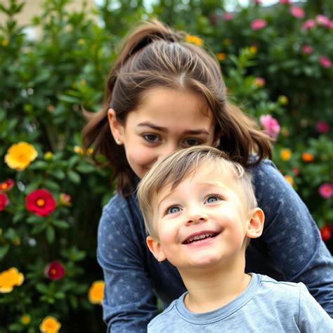Whimsical Sibling Moments Older Sister And Younger Brother