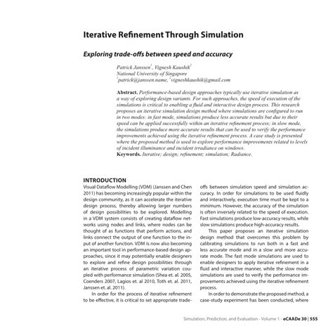 pdf iterative refinement through simulation exploring trade off s