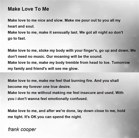 Make Love To Me Poem