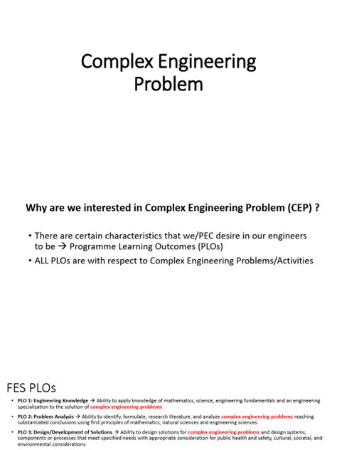 Complex Engineering Problem Pdf Engineering System