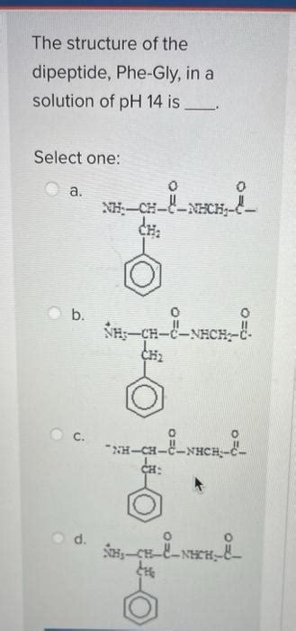Solved The Structure Of The Dipeptide Phe Gly In A