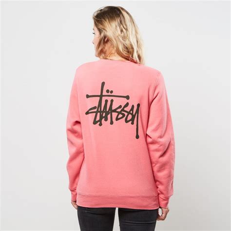 Stussy Sweatshirt Basic Stussy Crew Dark Pink Wmns