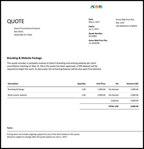 Xero Custom Quotes