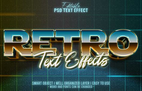 D Retro Style Editable Text Efffect PSD Graphic By Chaska Id Creative Fabrica
