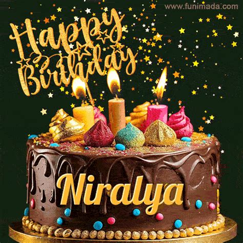 Birthday Animation For Niralya With Chocolate B Day Cake Download On