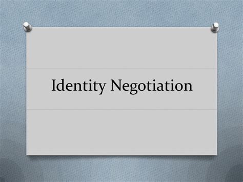 Identity Negotiation Pdf Negotiation Identity Social Science