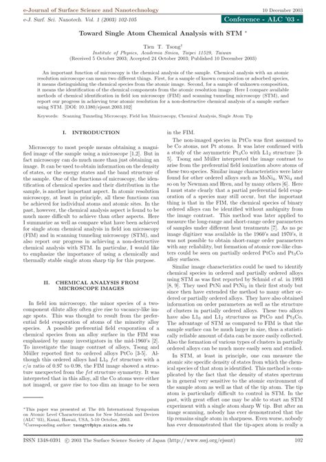 Pdf Toward Single Atom Chemical Analysis With Stm