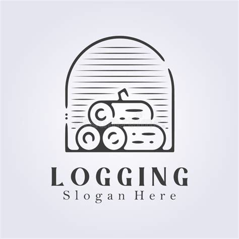 Simple Badge Logging Logo Vector Illustration Design Outline Logs Logo