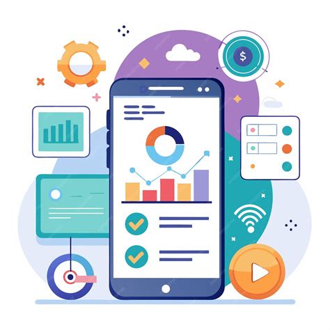 Mobile Online Data Monitoring Analysis And Management Illustrations Premium Ai Generated Vector