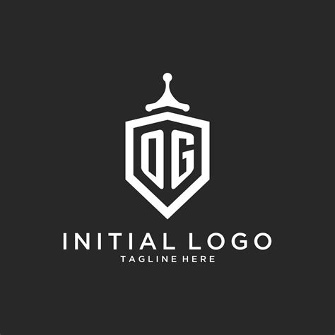 Og Monogram Logo Initial With Shield Guard Shape Design 15785538 Vector