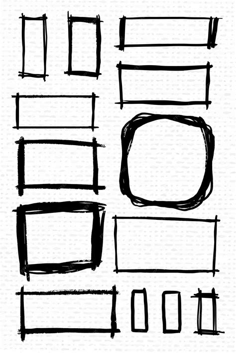 검은 사각형 배너 프레임 벡터 컬렉션 무료 벡터