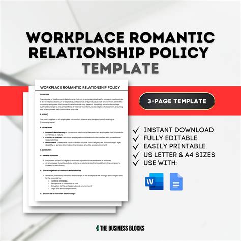 Workplace Romantic Relationship Policy Template Office Romance Policy