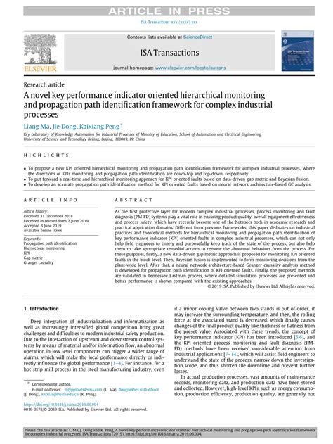Pdf A Novel Key Performance Indicator Oriented Hierarchical