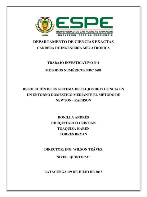 Sistema De Flujo De Potencia Por El Metodo De Newthon Raphson Pdf