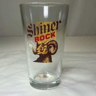 Shiner Bock Beer 16 Oz Pint Glass Ram Logo Texas Spoetzl Brewery