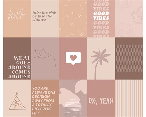 Good Vibes Collage Kit Boho 40 Imágenes Hechas A Mano Etsy México