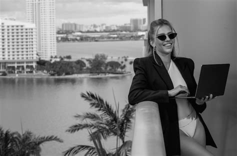 Premium Photo Sexy Fashion Business Woman With Laptop Sexy Business Woman Beautiful Secretary