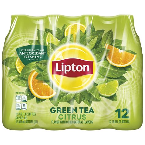 12 Bottles Lipton Green Tea Citrus 169 Fl Oz Bottles