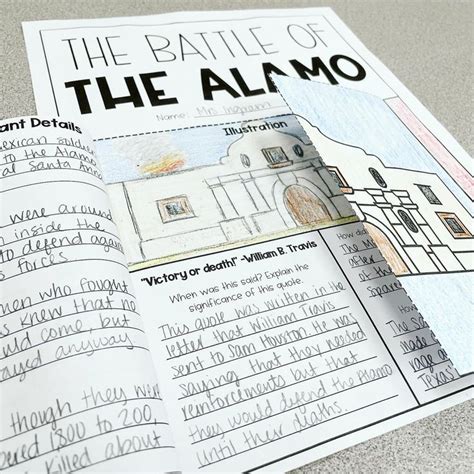 The Battle Of The Alamo Fun Foldable Assignment For Texas Teachers