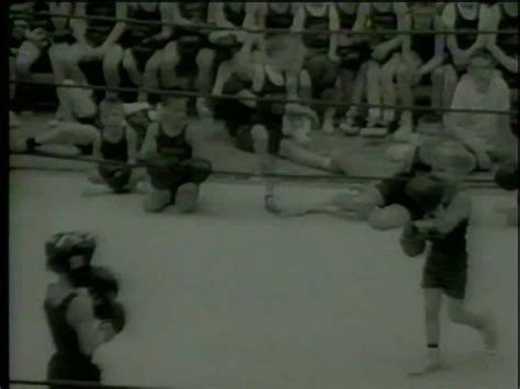 1950s Female Wrestling Match Involves Punching Stock Footage Video 100