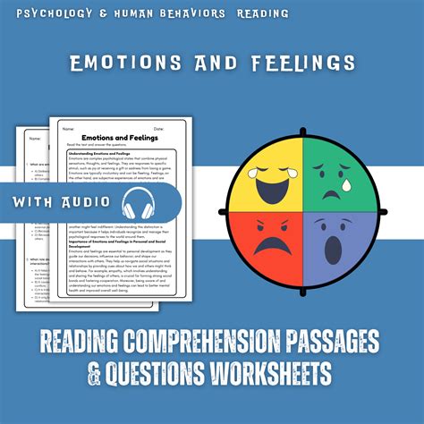 Emotions And Feelings Reading Comprehension Passages Worksheet With