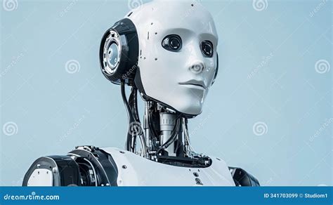 Cyborg Artificial Intelligence Concept Illustration Closeup Of Robot