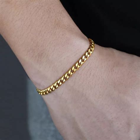 18k Gold Cuban Link Bracelet Drip Culture Jewelry