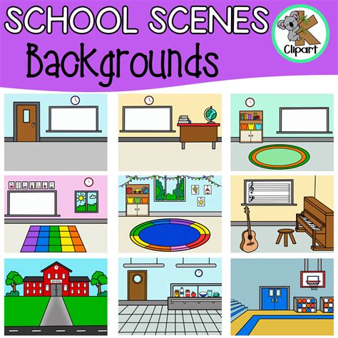 School Background Scenes By K Clipart Made By Teachers
