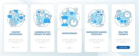 Top Skills To Learn Blue Onboarding Mobile App Screen Stock Vector