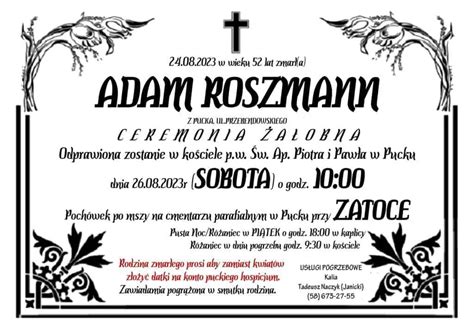 Puck Zmarł śp Adam Roszmann Portal I Telewizja Kaszuby24