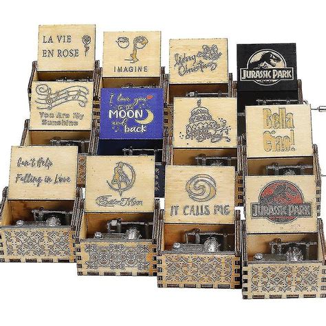 52 Theme Wooden Hand Crank Music Box Bohemian Rhapsody Theme Queen